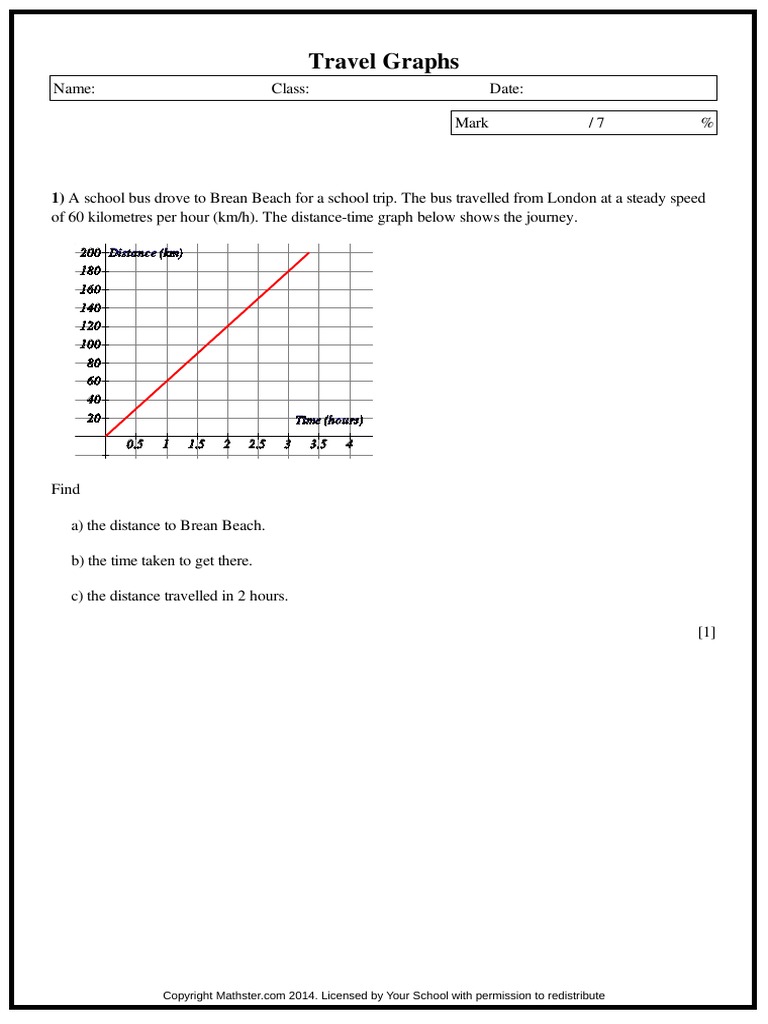 Travel Graphs: Distance (KM) | PDF | Speed