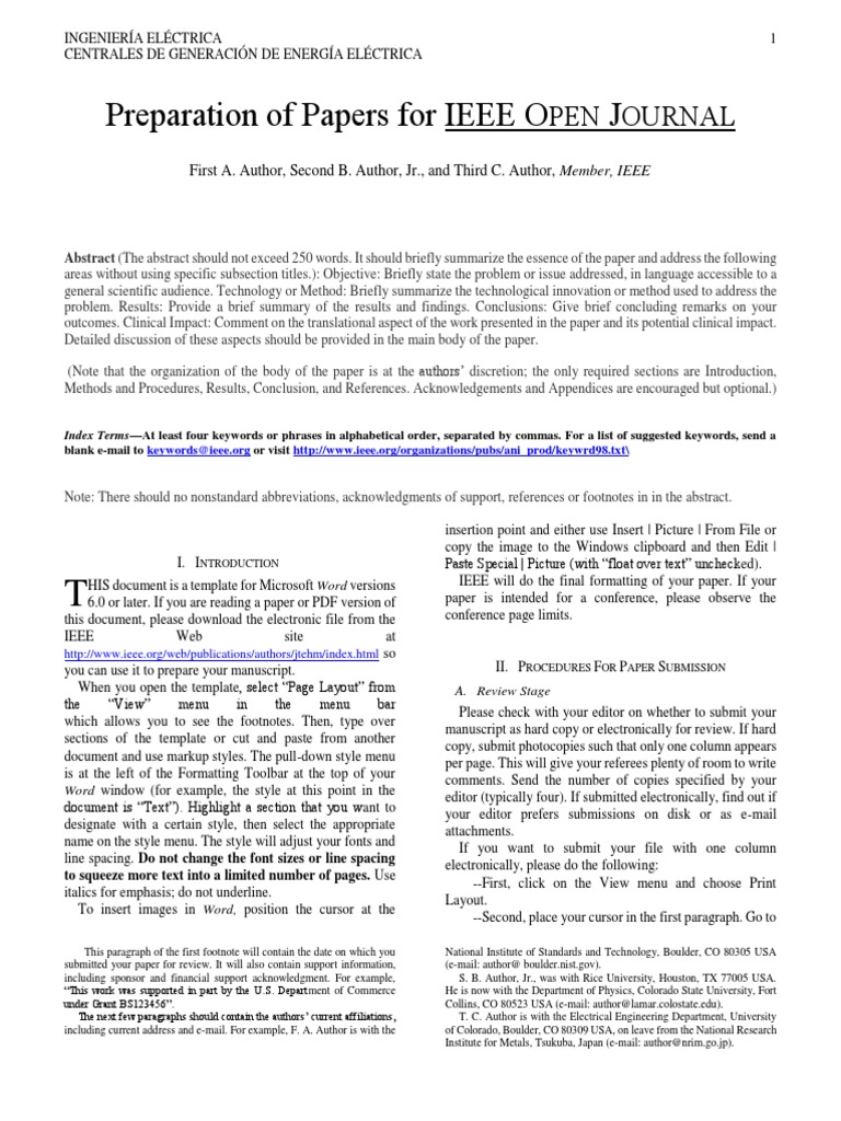 IEEE Open Journal Template 2019 B | Download Free PDF | Citation | Page ...