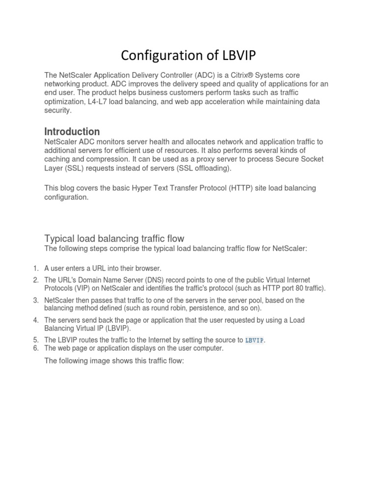 Configuration of LBVIP | PDF | Load Balancing (Computing) | Hypertext Transfer Protocol