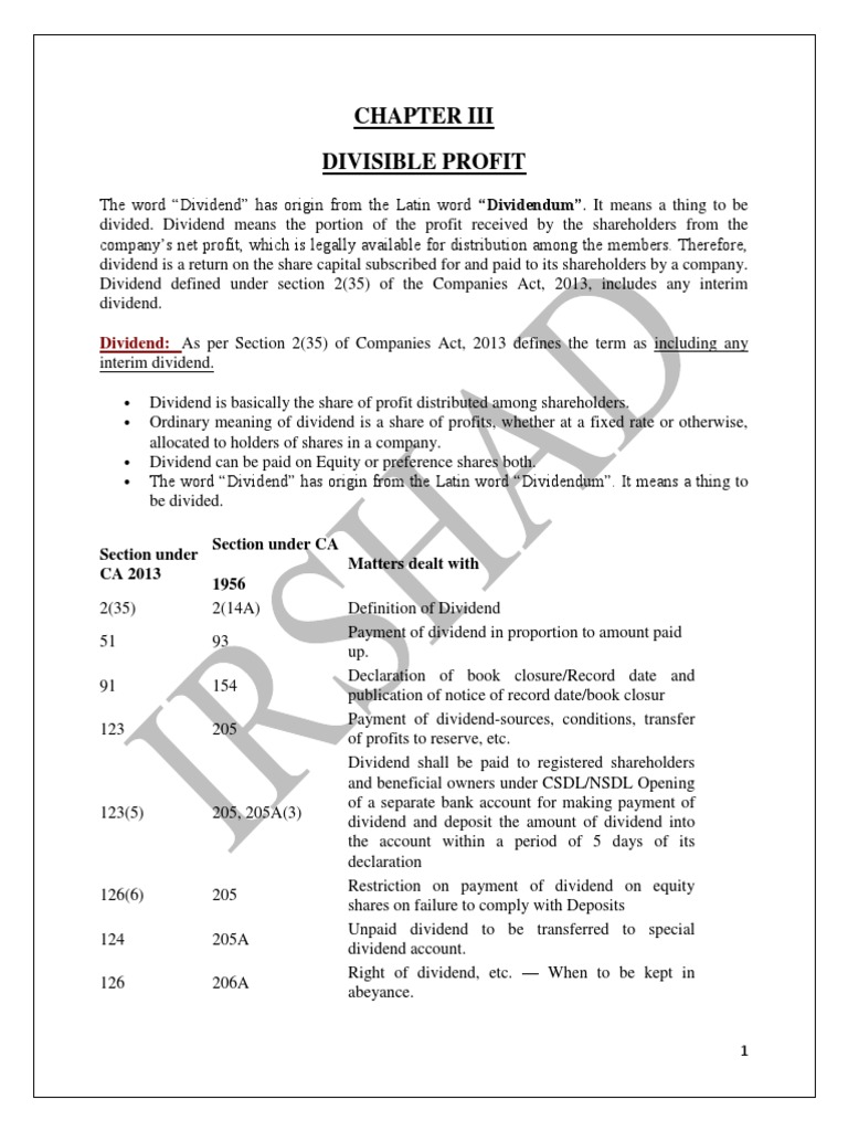 Divisible Profit: Dividend | PDF | Dividend | Debits And Credits