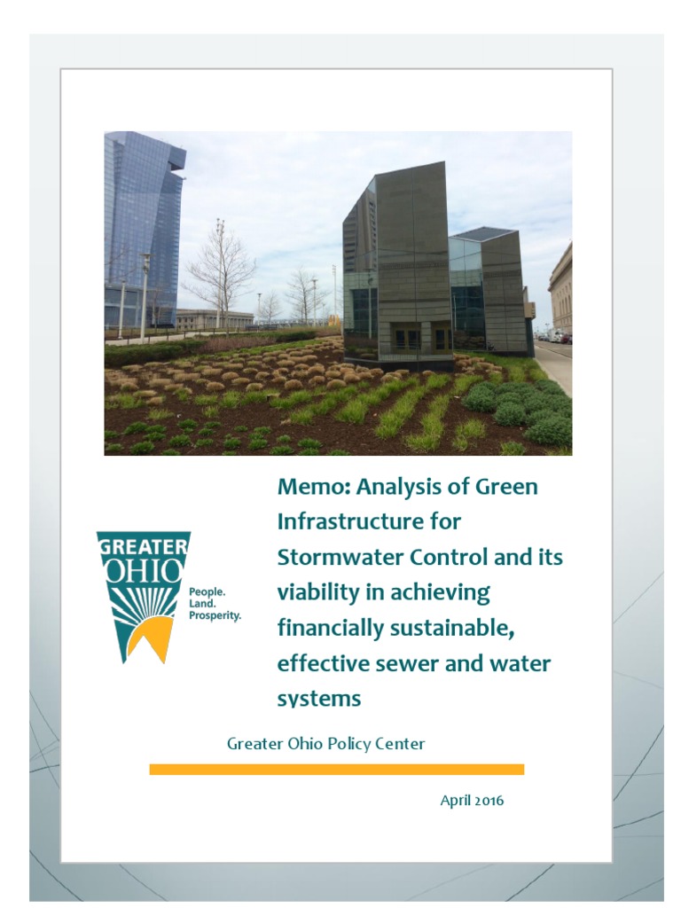 Memo: Analysis of Green Infrastructure For Stormwater Control and Its ...