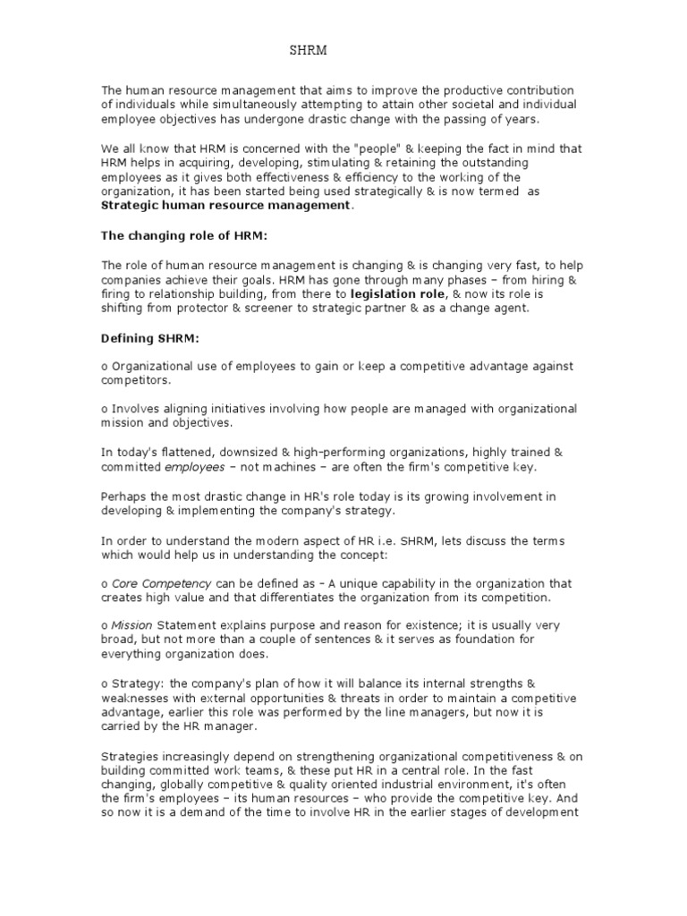 ISHRM | PDF | Human Resources | Strategic Management