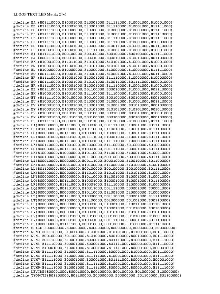 Code Led Matrix | PDF | Electrical Engineering | Areas Of Computer Science