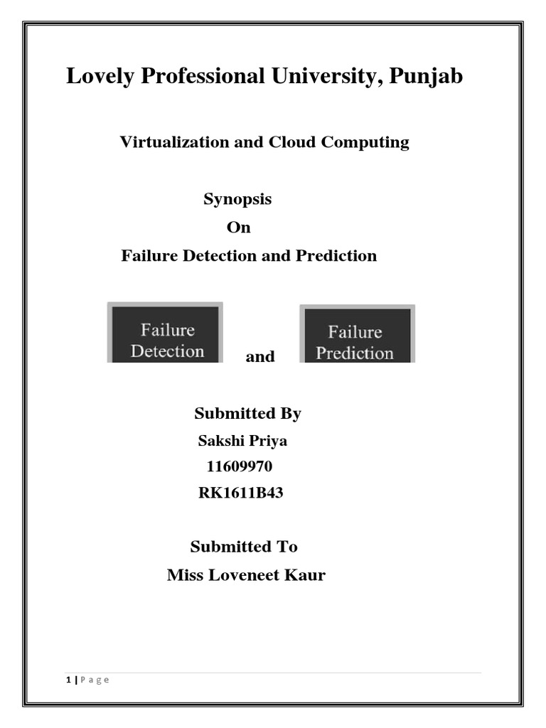 Lovely Professional University, Punjab: Virtualization and Cloud Computing | PDF | Prediction ...