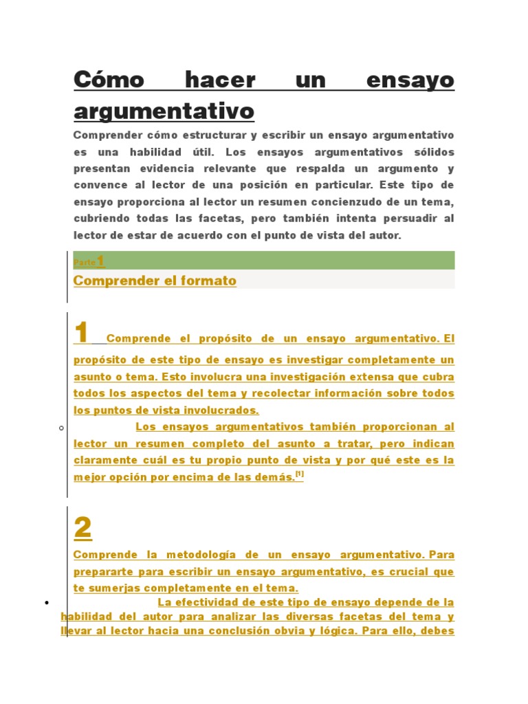 Cómo Hacer Un Ensayo Argumentativo | PDF | Ensayos | Residuos
