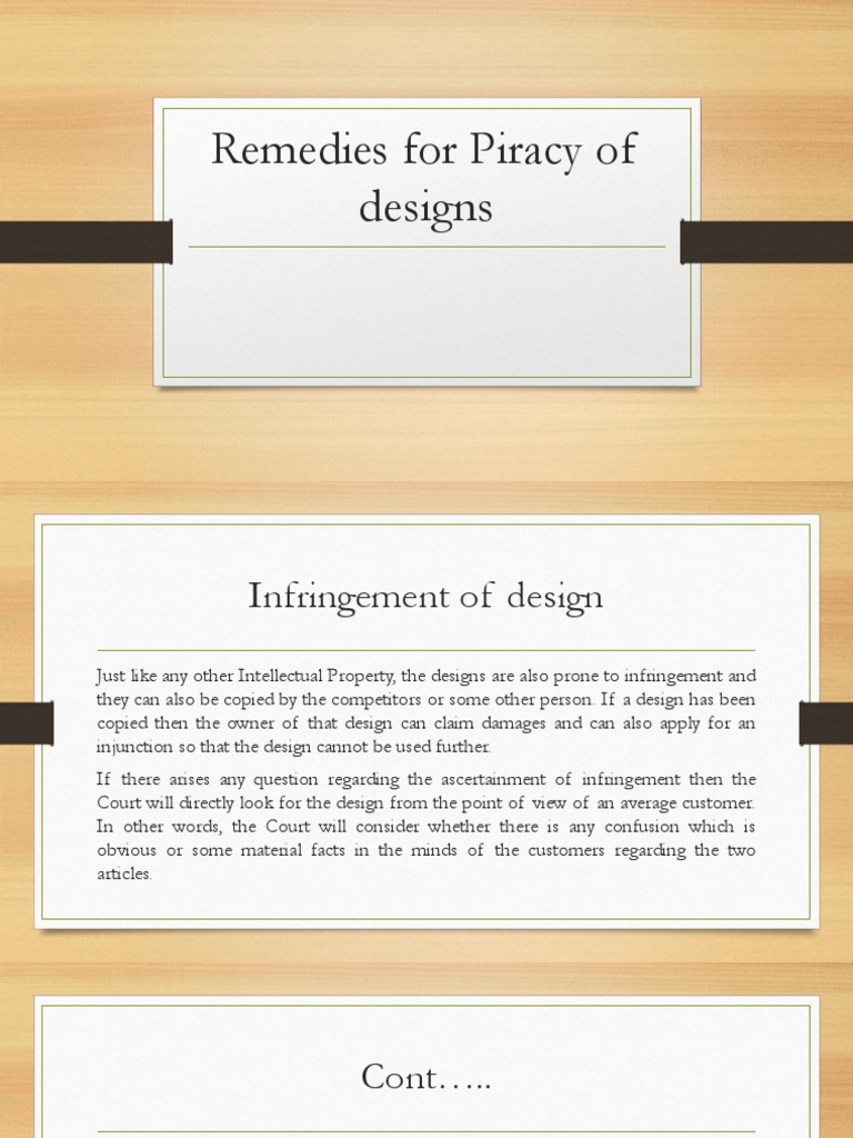 Remedies and Considerations for Design Infringement in India | PDF ...