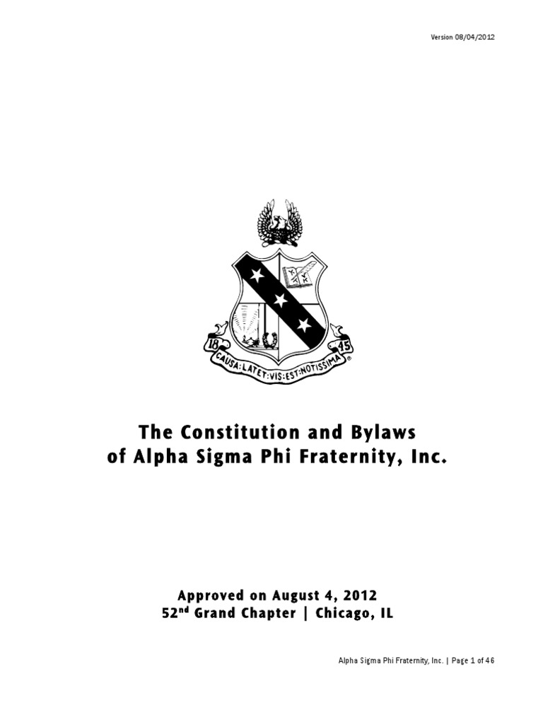 Constitution Bylaws 2012 Approved | PDF | Fraternities And Sororities ...
