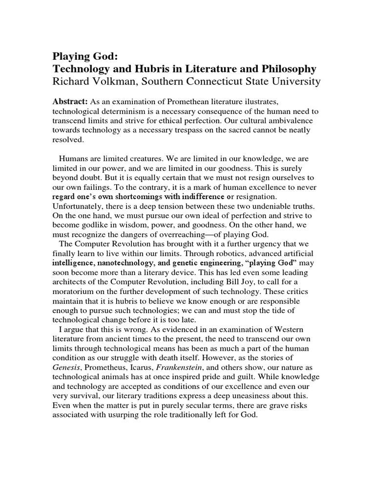 Volk Man Playing God | PDF | Adam And Eve | Prometheus