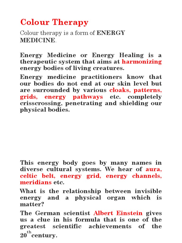 Colour Therapy Document | PDF | Color | Blue