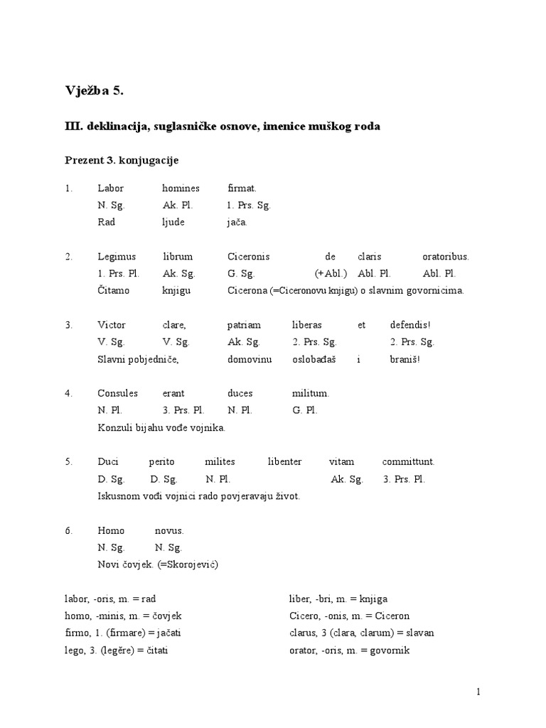 Elementa Latina Vjezbe 5 12 PDF | PDF