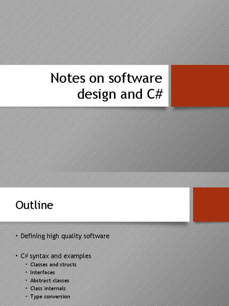 CSharp and Software Design | PDF | Class (Computer Programming ...