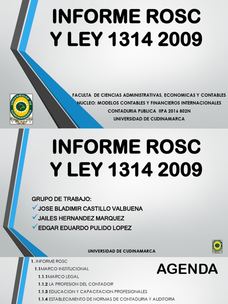 Informe Rosc y Ley 1314 de 2009 | PDF | Auditoría | Contador