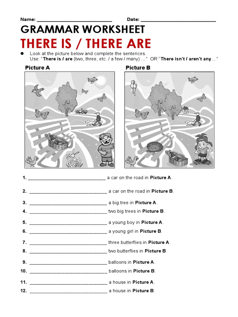 There Is / There Are: Grammar Worksheet | PDF | Language Arts & Discipline