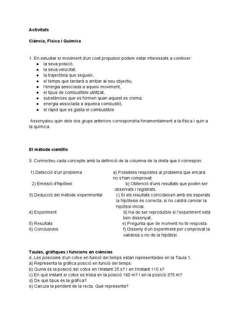 Activitats Metode Cientific PDF | PDF