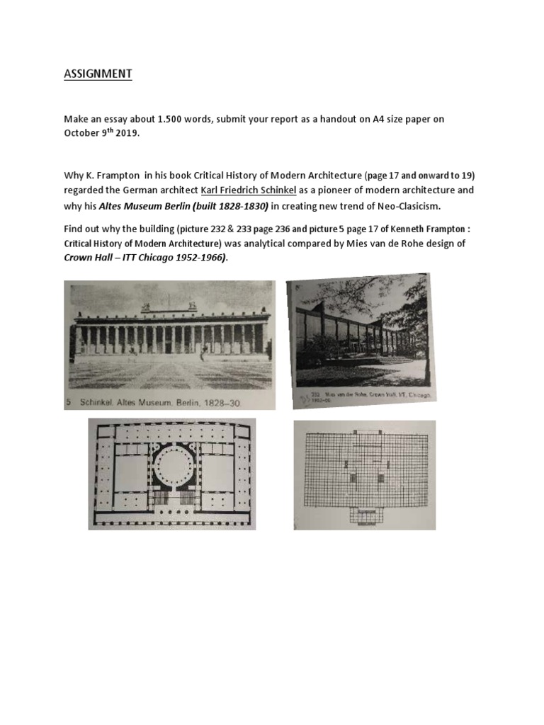 Assignment: Crown Hall - ITT Chicago 1952 1966) | PDF