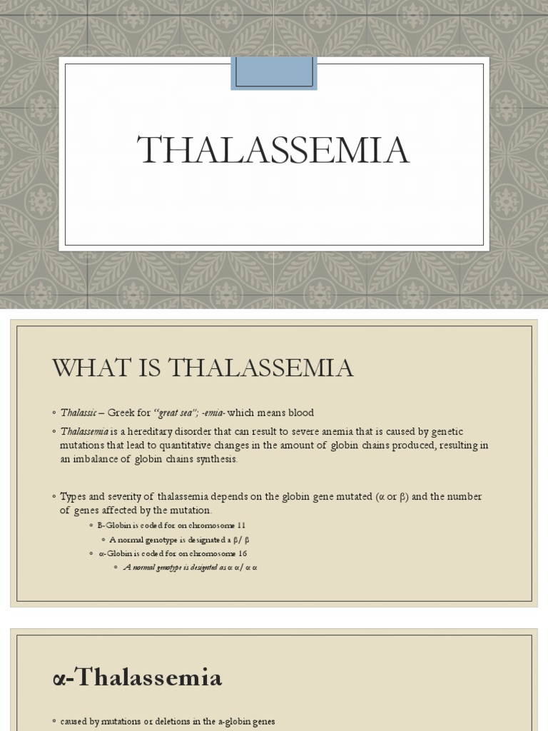 Thalassemia Case Study | PDF | Anemia | Hematology
