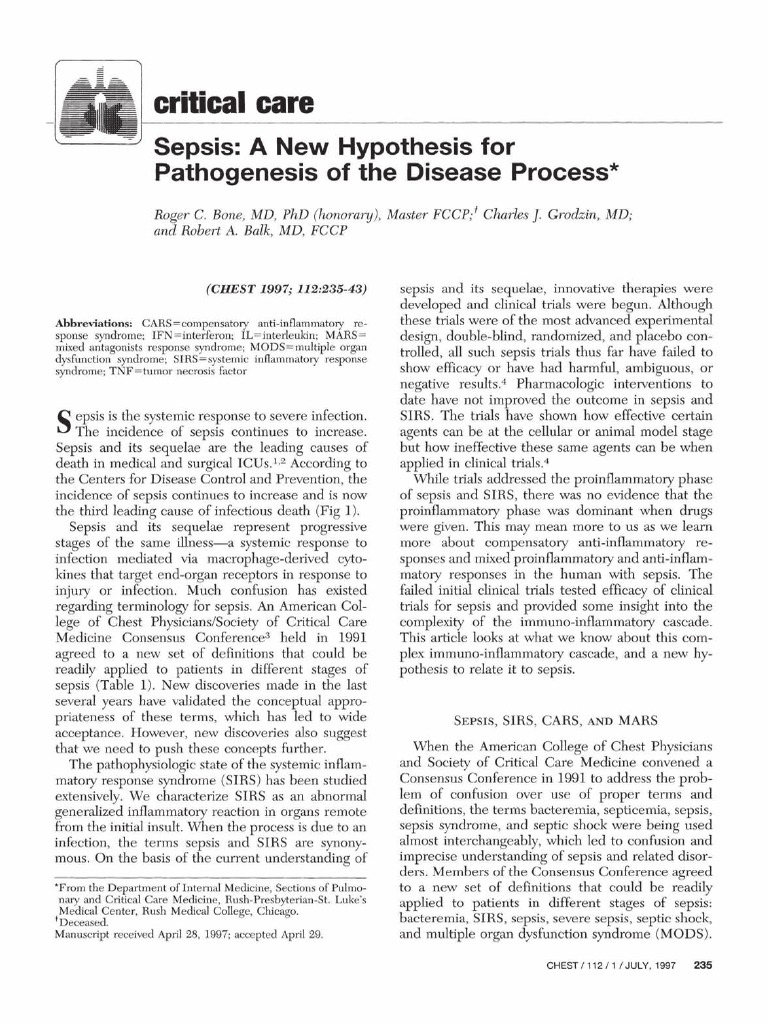 Bone 1997 | PDF | Inflammation | Sepsis
