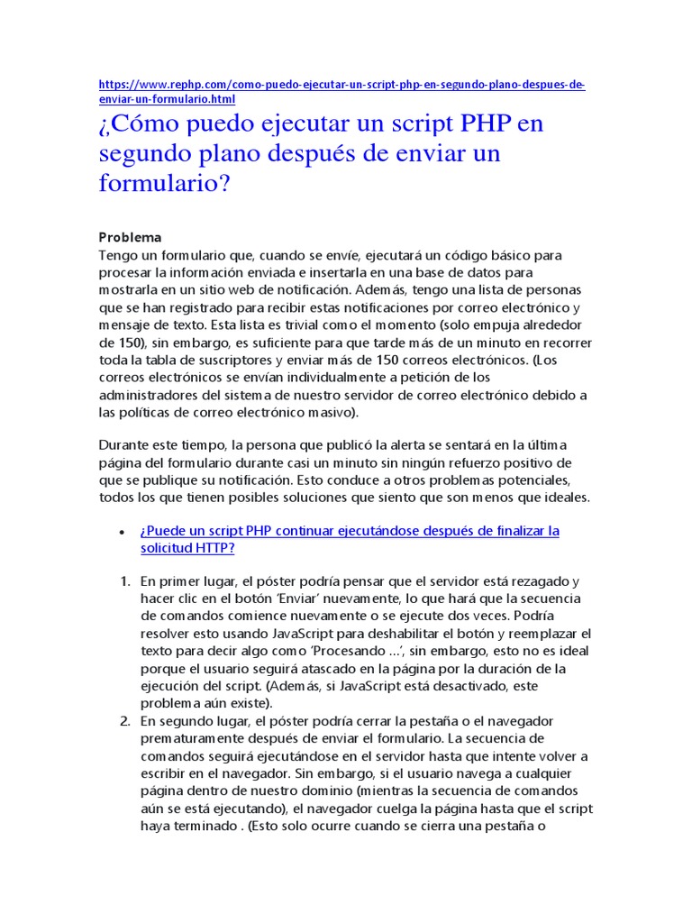 PHP en Segundo Plano | PDF | Servidor web | Internet y web