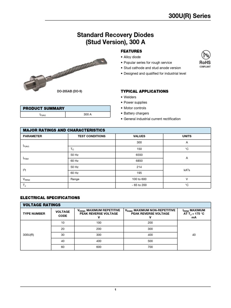 Industrial Diode Specs & Applications | PDF | Diode | Rectifier
