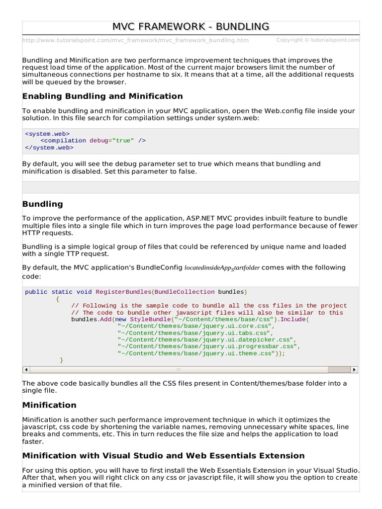 Mvc Framework Bundling Pdf Cascading Style Sheets Java Script 