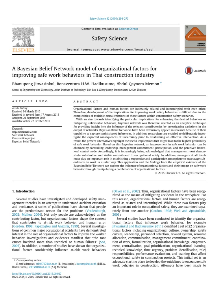 A Bayesian Belief Network Model Of Organizational Factors For Improving