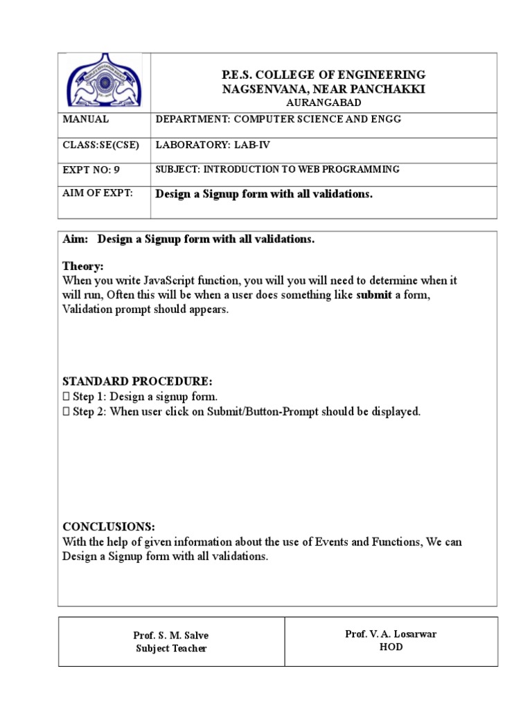 IWP Lab Manual 9 | PDF