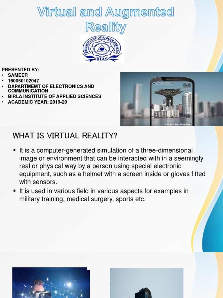 PPT On Virtual Reality and Augmented Reality | PDF | Augmented Reality ...