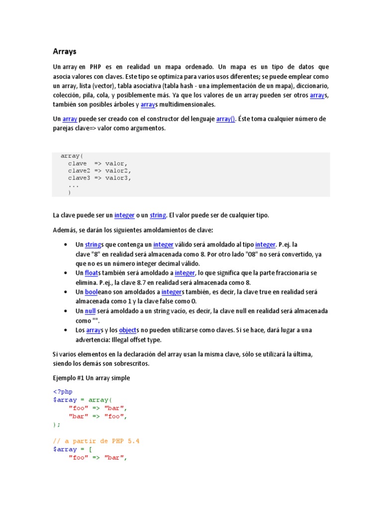 05 - 6 - Manejo de Estructuras de Datos Básicas en PHP Arrays, Arrays Asociativos y Matrices ...
