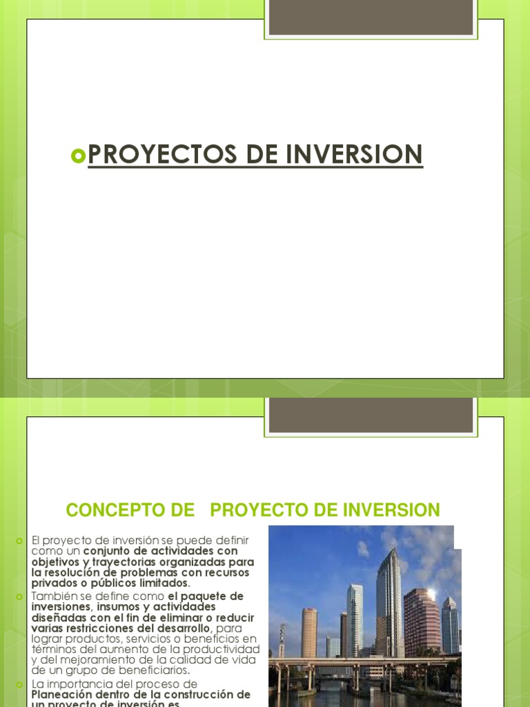 Tipos de Proyectos de Inversión | PDF | Bienes | Los consumidores