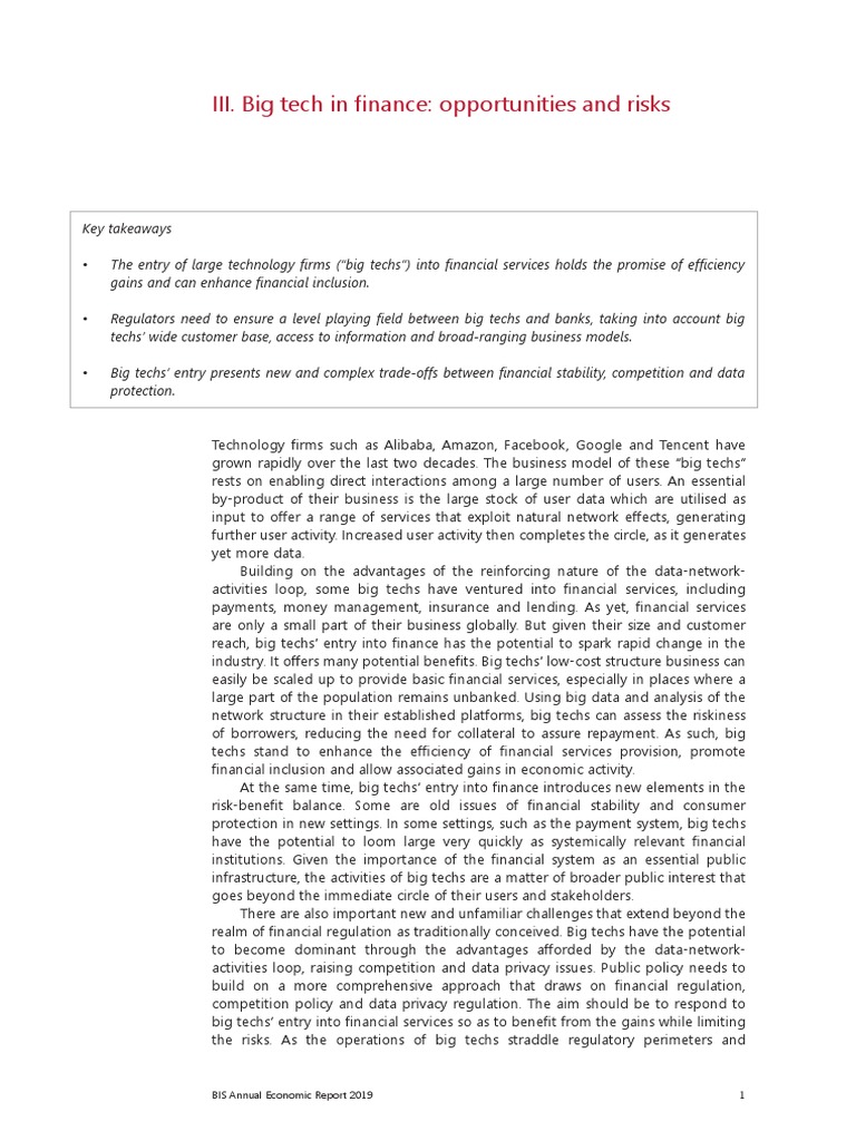 Big Tech in Finance | PDF | Loans | Securitization