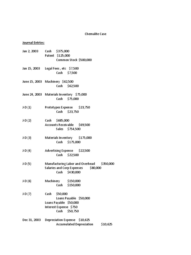 Chemalite Case | PDF | Net Income | Cost Of Goods Sold
