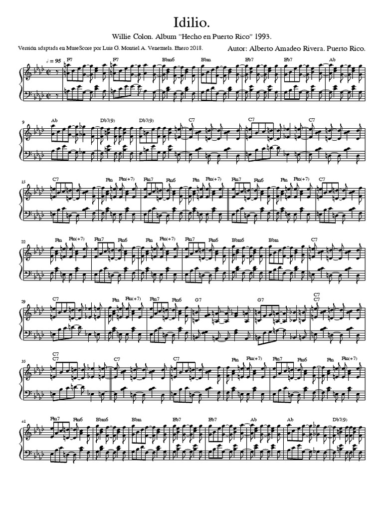 Idilio.: Autor: Alberto Amadeo Rivera. Puerto Rico. Willie Colon. Album "Hecho en Puerto Rico ...