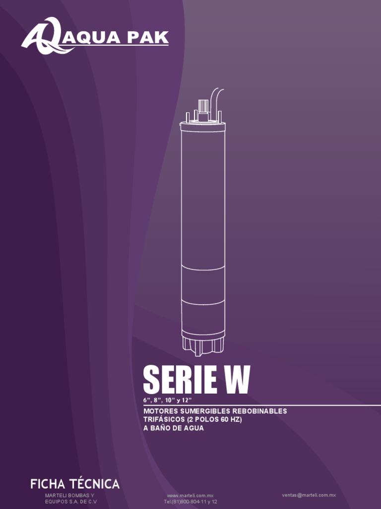 Motor Sumergible Aqua Pak W | PDF | Cable | Agua