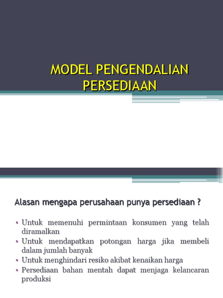 Pengendalian Persediaan | PDF | Bisnis | Teknologi & Rekayasa