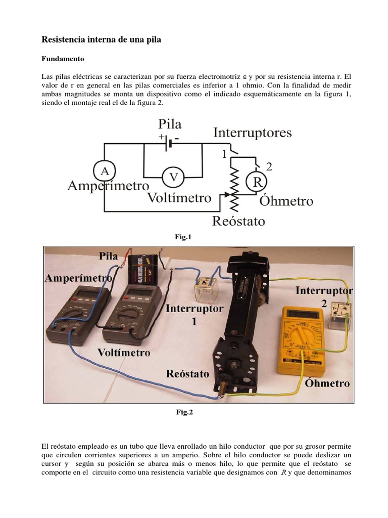 Resistencia Interna de Una Pila | PDF | Resistencia Eléctrica y ...