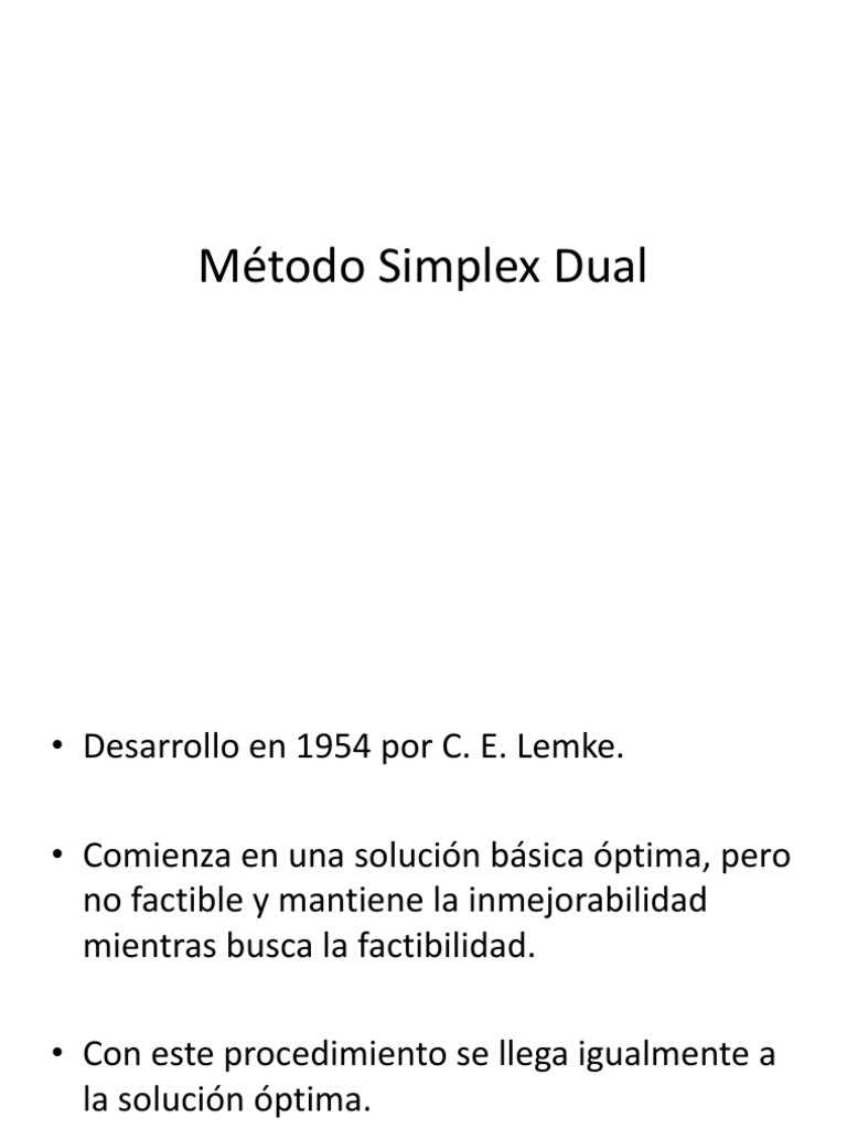 Metodo Simplex Dual PDF | PDF | Objetos matemáticos | Algoritmos