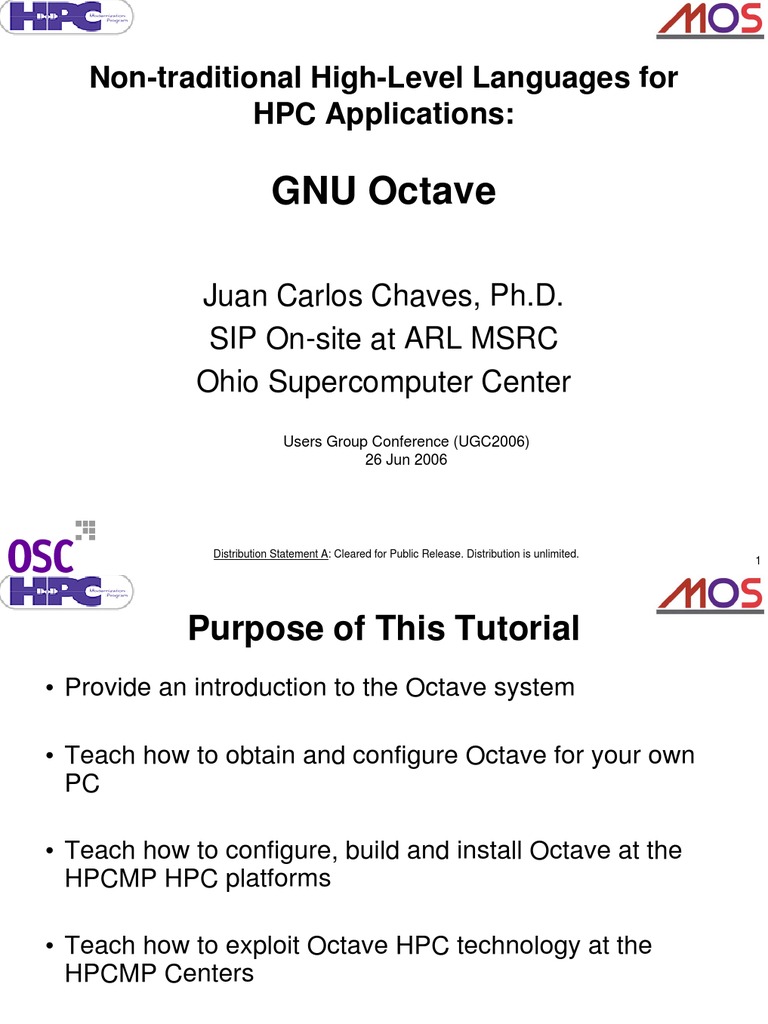UGC Tutorial Octave Jchaves 062406 v2 | PDF | Matlab | Matrix (Mathematics)