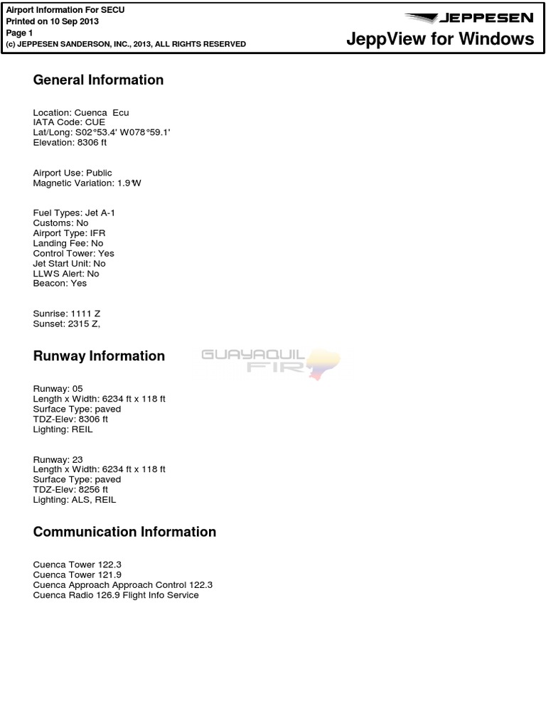Jeppview For Windows: General Information General Information | PDF | Air Traffic Control ...