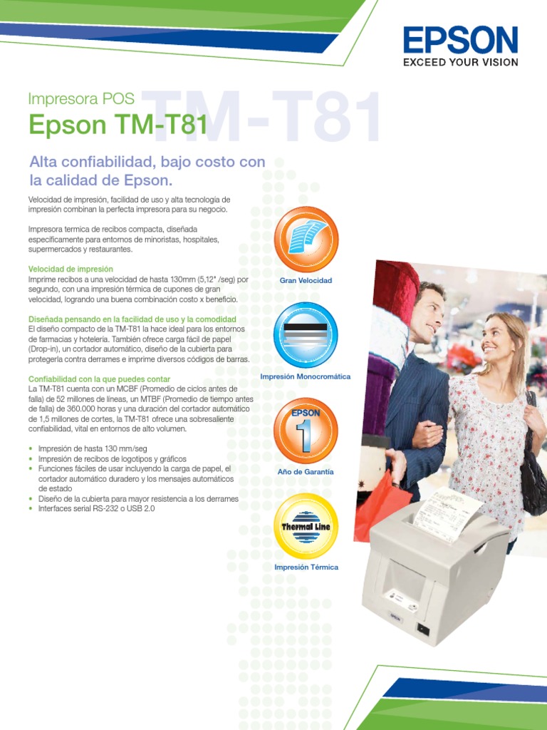 Epson TM-T81: Impresora POS | PDF | Impresora (Computación) | Equipo de ...