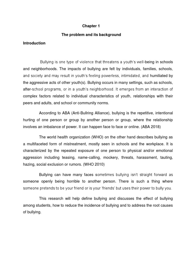 Final Chapter 1 | PDF | Bullying | Social Psychology