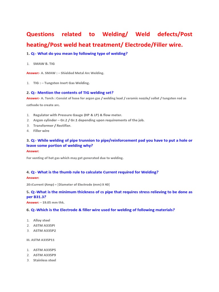 Questions Related To Welding | Download Free PDF | Welding | Construction