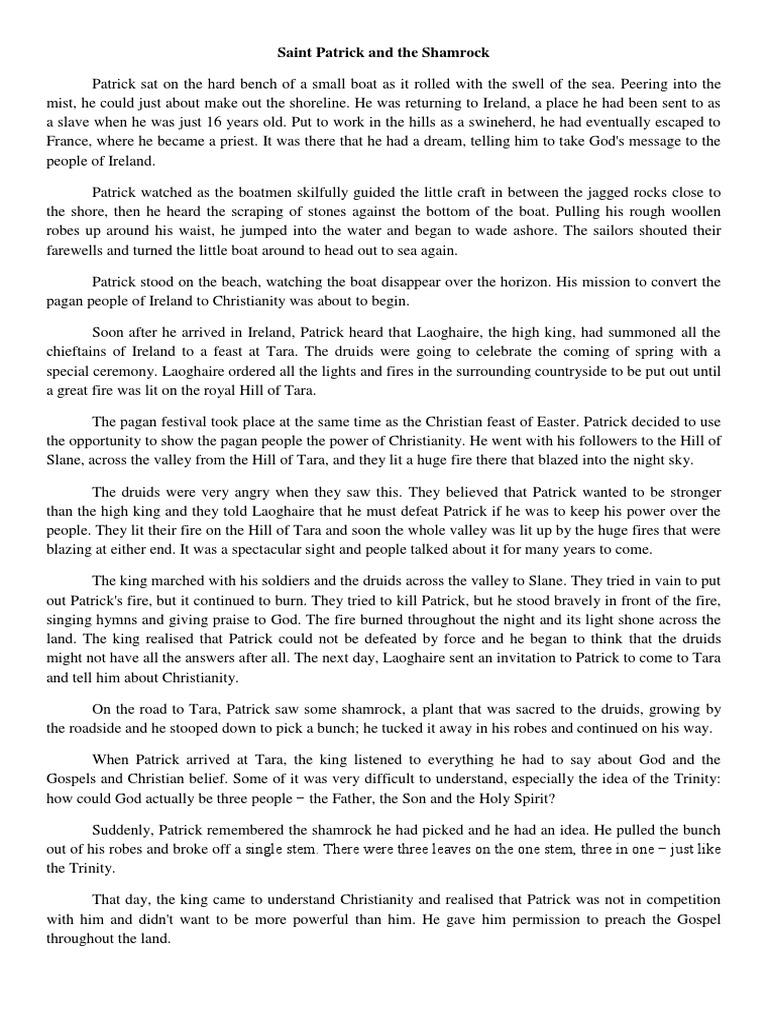 St Patrick And The Shamrock Download Free Pdf Saint Patrick
