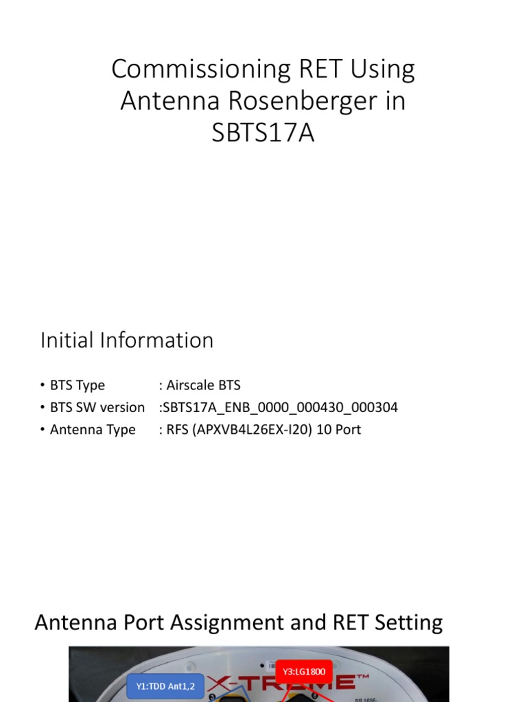 Commissioning RET Guidlines (RFS Antenna) in SBTS17A v1.0 | PDF | Wireless | Information And ...