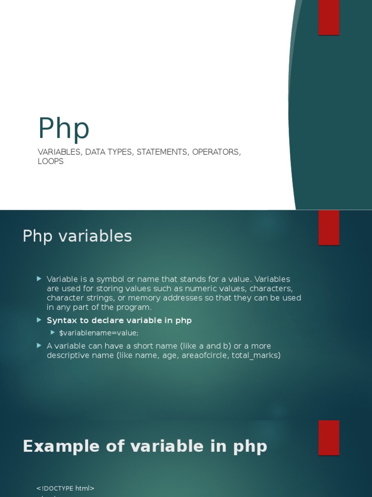 Variables, Data Types, Statements, Operators, Loops | PDF | Control Flow | Boolean Data Type