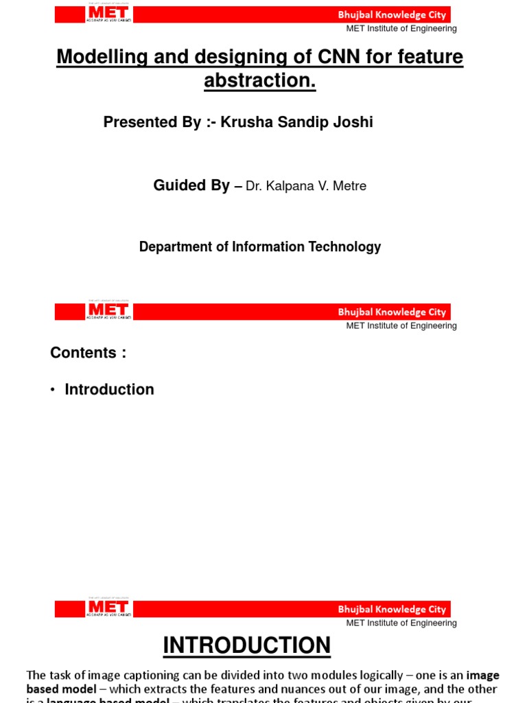 Modelling and Designing of CNN For Feature Abstraction.: Presented By:-Krusha Sandip Joshi | PDF ...