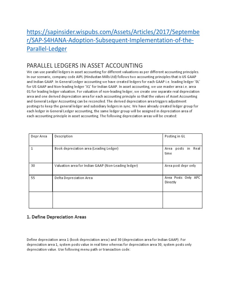 Parallel Ledger | PDF | Depreciation | Valuation (Finance)