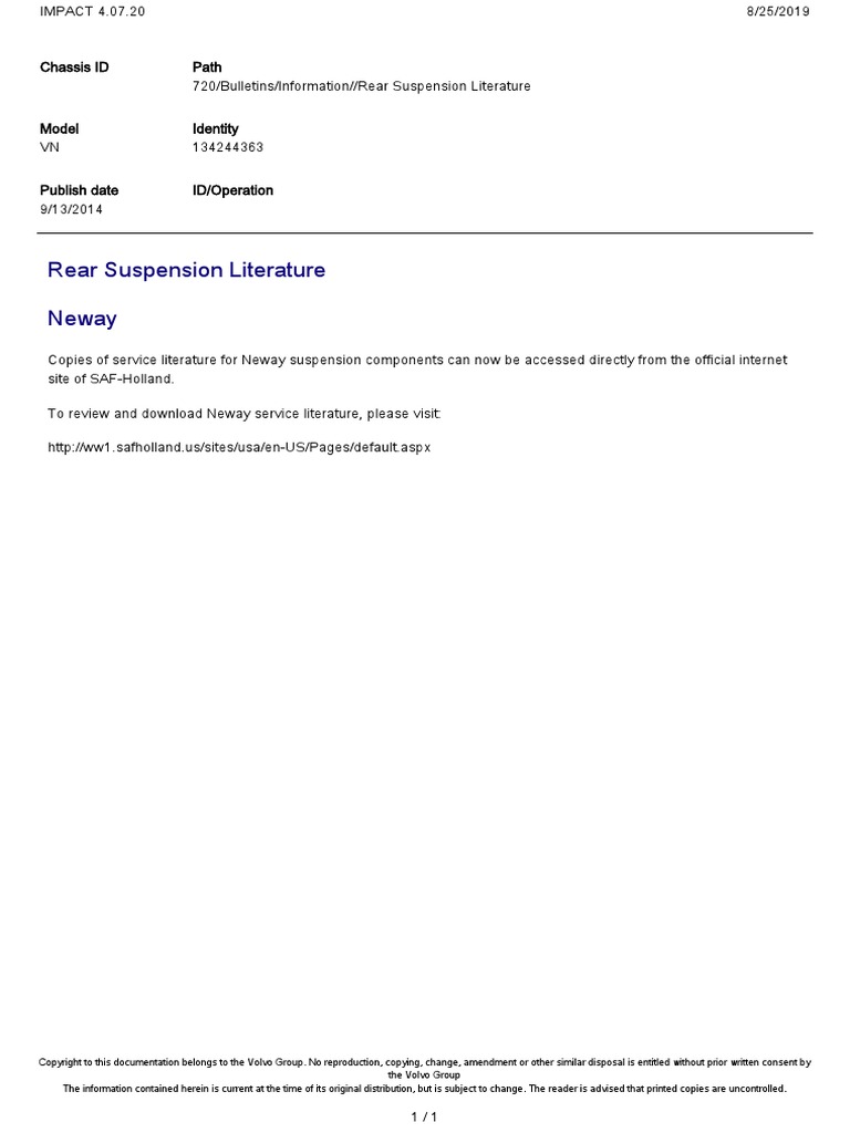Rear Suspension Literature Neway | PDF