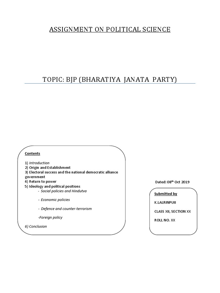 History and Formation of BJP | PDF | Bharatiya Janata Party | Narendra Modi