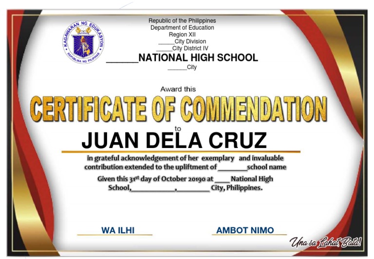 Certificate of Commendation | PDF