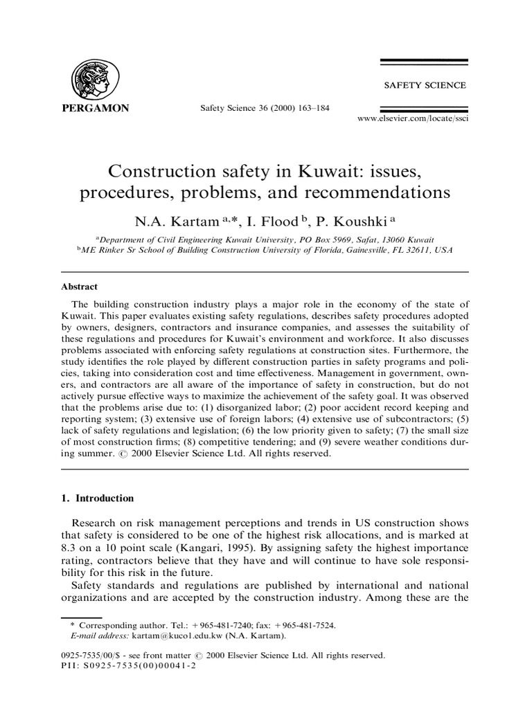 Kuwait Issues Problems Kartam | PDF | Insurance | Safety